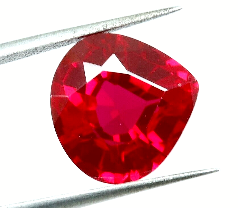 12.5X12.2mm Natural Certified Flawless Burmese Red Ruby Pear Cut Loose ...