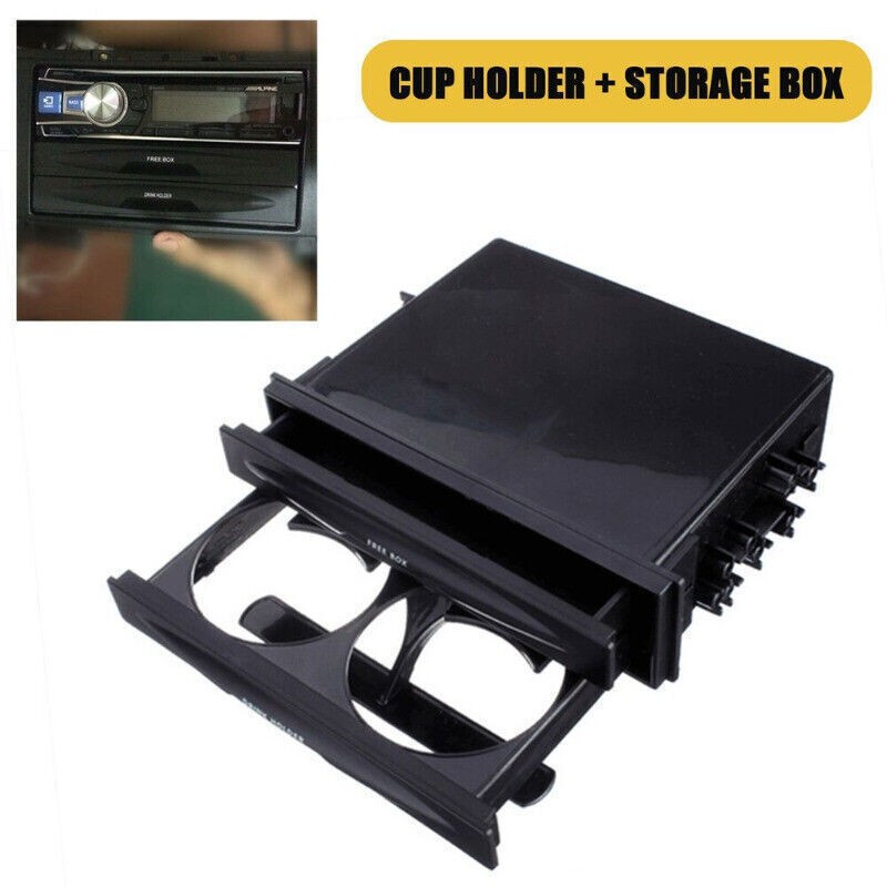 Double Din Radio Installation Pocket Cup Holder Storage Box For Car ...
