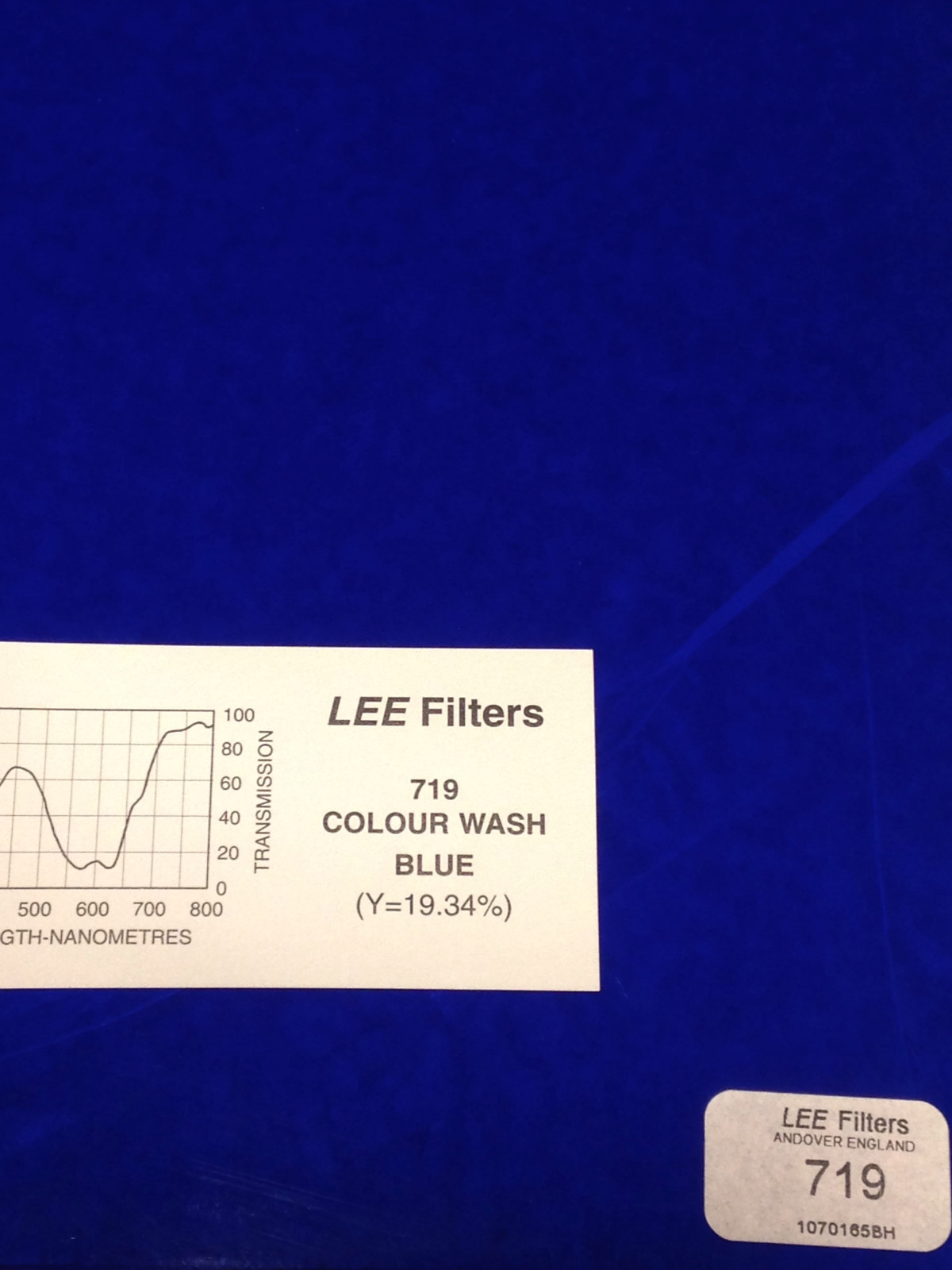 Lee Filters L719 Colour Wash Blue Lighting Gel Sheet 21" x 24" | eBay
