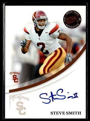 2007 PRESS PASS AUTHENTICS STEVE SMITH AUTOGRAPH BLUE INK NEW YORK ...