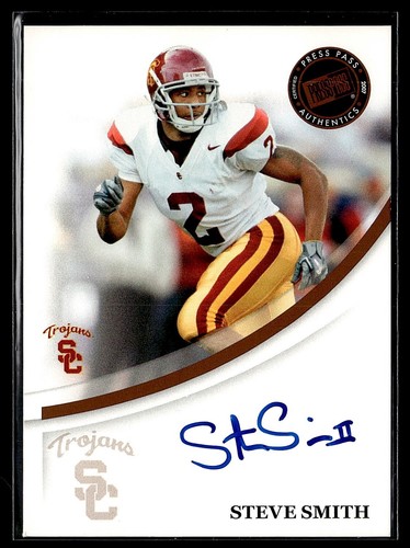 2007 PRESS PASS AUTHENTICS STEVE SMITH AUTOGRAPH BLUE INK NEW YORK ...