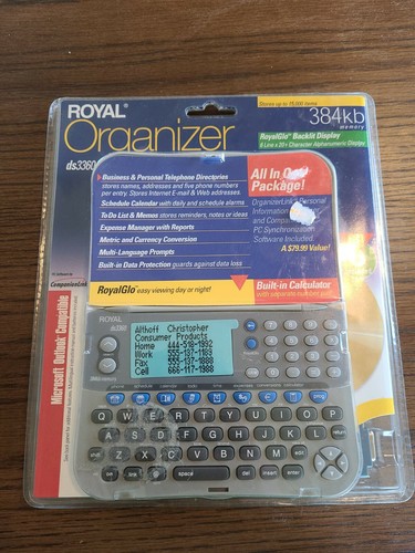 Royal Organizer ds3360 Royalglo Backlit Display 384kb Calculator Expense Manager | eBay