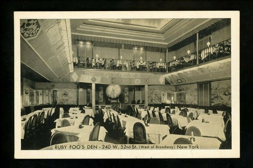 New York NY postcard New York City Ruby Foo's Den Restaurant interior ...