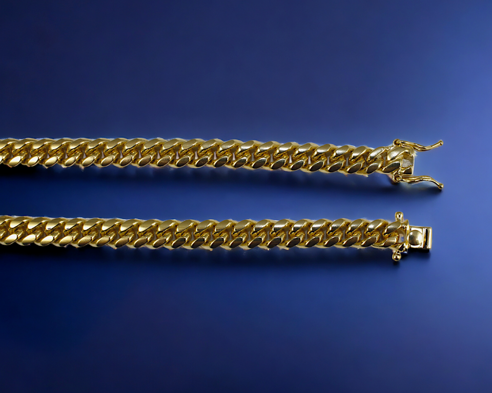10K Yellow Gold SOLID Miami Cuban Link Chain Necklace Real 2mm-11mm 16 ...