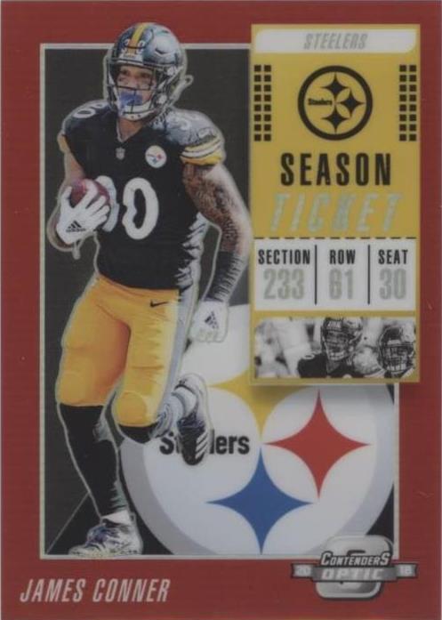 2018 Panini Contenders Optic - James Conner #16 Red Prizm /199 for sale ...