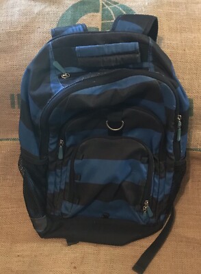 Blue & Black Backpack Book Laptop Travel School Computer Sack Bag ...