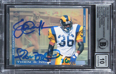 Jerome Bettis & Eric Dickerson Signed 1994 CC T&N #1 Card Auto 10! BAS ...