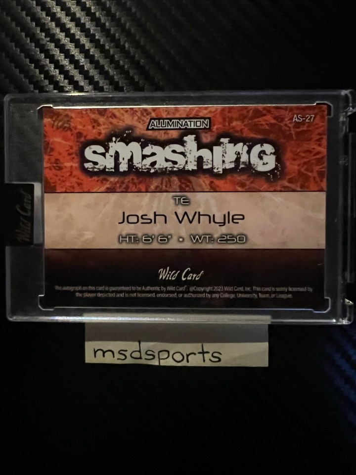 Josh Whyle 2023 Wildcard Aluminations Smashing Rookie Auto #'d 7/25 | eBay