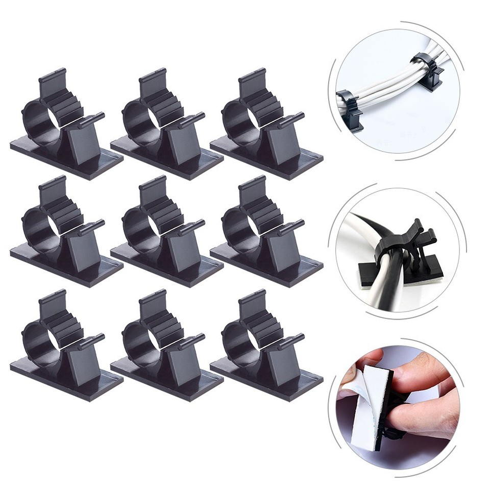 100 Pcs Cable Holders Self-adhesive Clamp Clips Household Fixation ...