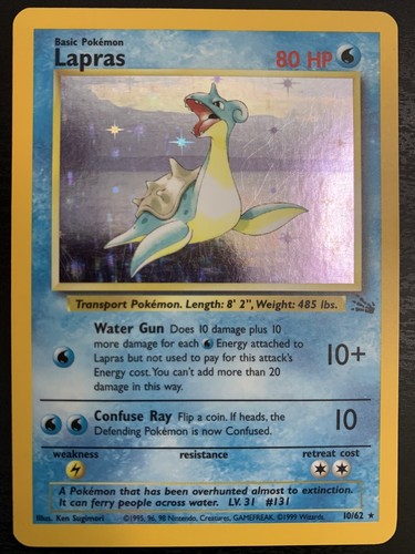 Lapras 10/62 Fossil Holo-Rare Vintage Pokemon Card - MP | eBay