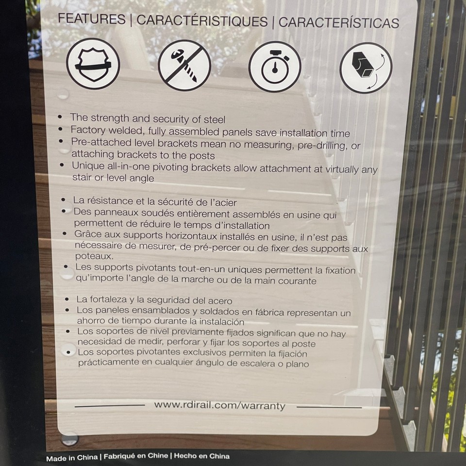 RDI METAL WORKS Excalibur Mosaic Level Rail Panel 6' X 34" Black ...