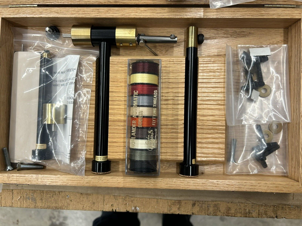 NOR-VISE Fly Tying System with extra attachments, jaws and bobbins | eBay