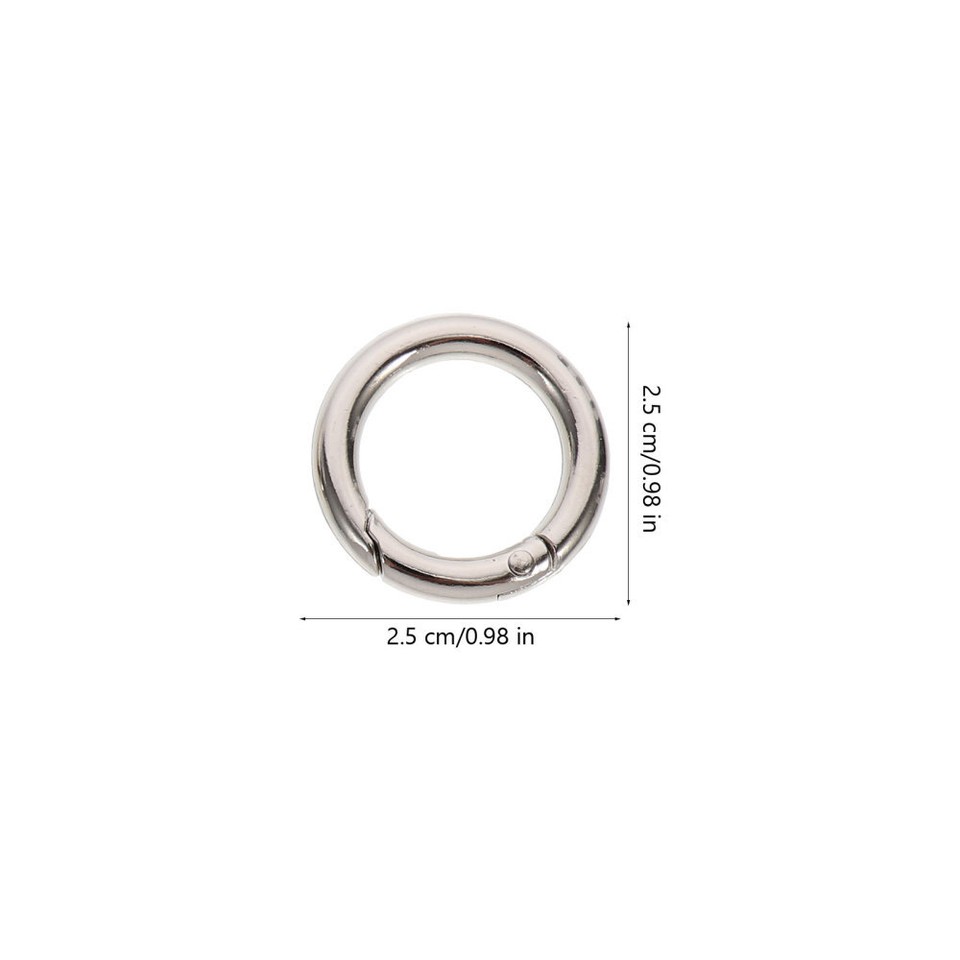 20pcs Round Snap Carabiner Metal Rings Spring Keyring Buckle Clip ...