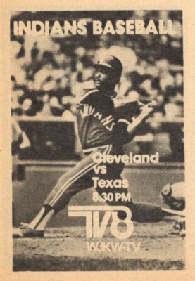 1977 WJW WJKW TV AD ~ CLEVELAND INDIANS BASEBALL vs TEXAS RANGERS | eBay