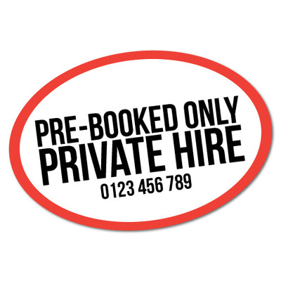 Custom Tel Number Private Hire Sticker Decal Car Vinyl Personalized ...
