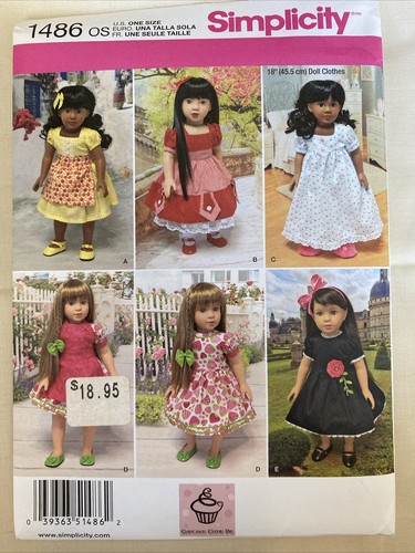 Simplicity 1486 18” Doll Clothes Sewing Pattern - Uncut | eBay