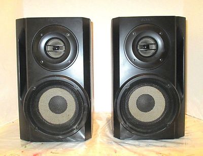 2 Vintage Sony Bookshelf Speakers with attached Original Cables | eBay