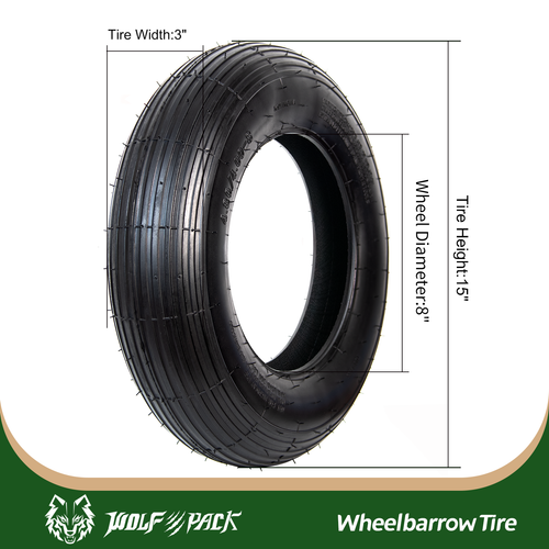 2 Pcs 4.80/4.00-8 Tires 4.80x4.00-8 8" Wheelbarrow Tire, Rib Tread,4 ...