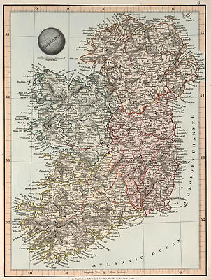 1845 Map of Ireland Wall Art Print Historic Irish Poster Decor Aaron ...