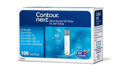 Bayer Contour Next Blood Glucose 100 Test Strips use with XT & Next ...