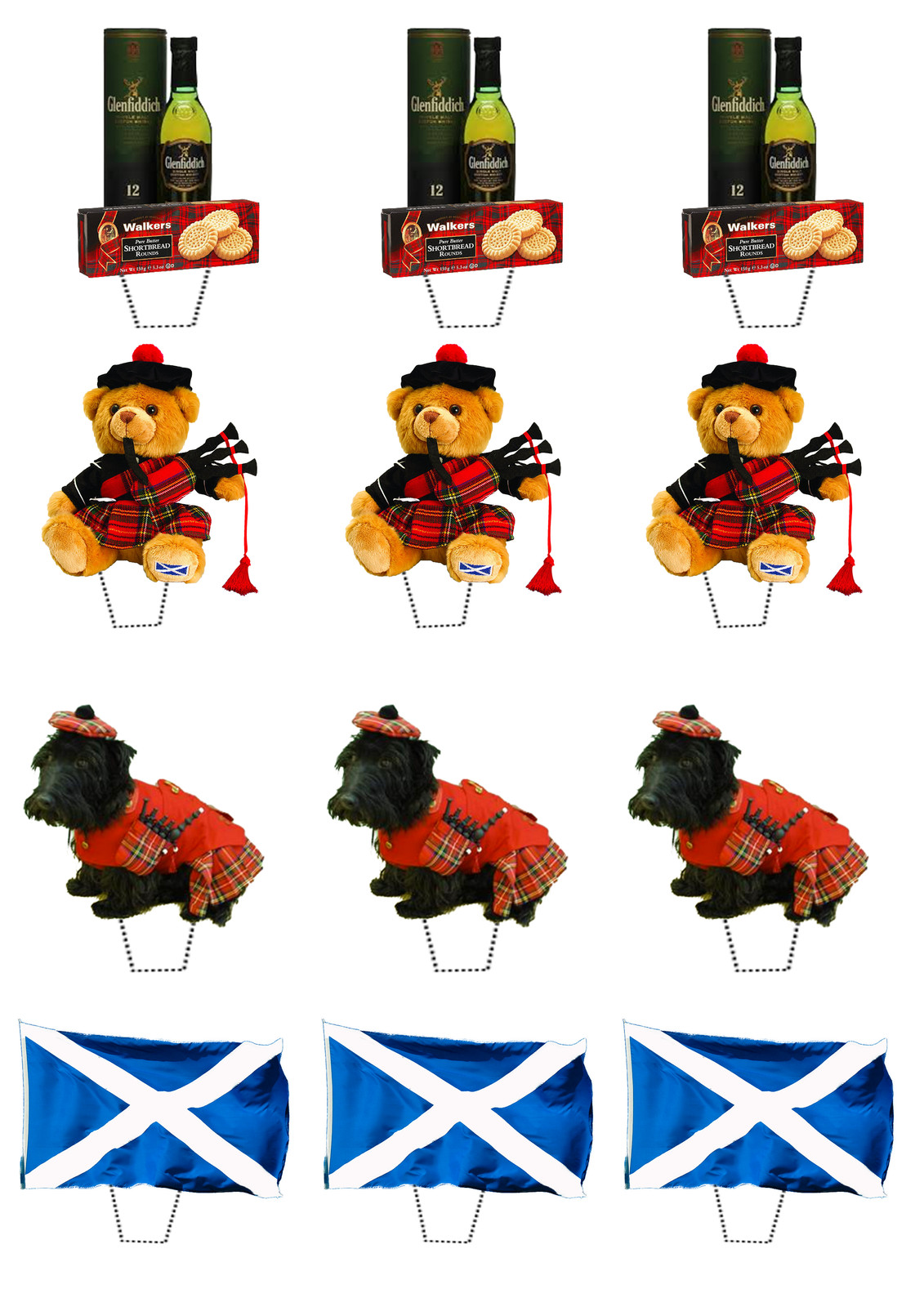 Scotland Fun Pack, Edible Cupcake Toppers, Fairy Cake, Scottish Flag ...