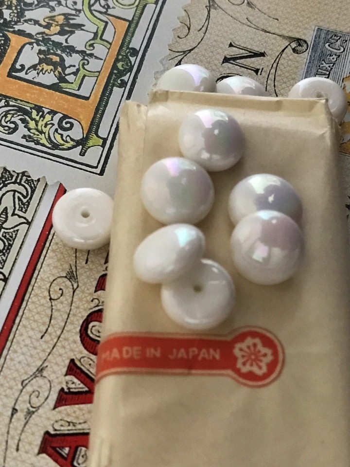 Vintage Glass Cabochons, Iris White, Iris Buttons, Iridescent Buttons,14mm , B53 | eBay