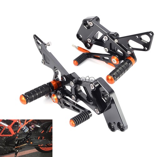 CNC Motorcycle Rearset Foot Pegs For RC125 RC200 RC390 2014-2019 Black ...