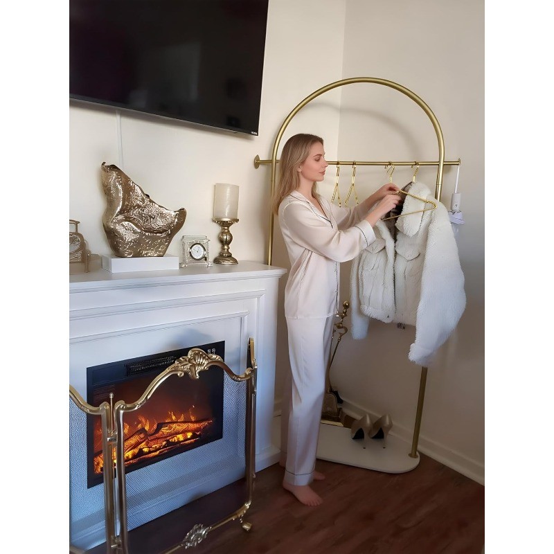 Gold Clothing Rack, Modern Clothes Rack with Marble Base, Heavy-duty ...