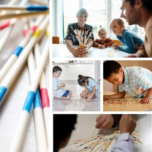 Classic Game Pick-Up Sticks with Wooden Box ё∫ г☆ уа | eBay