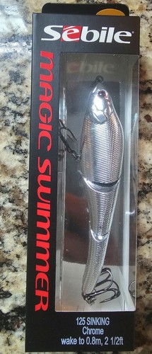 Special Run Sebile Magic Swimmer 125 SK 5" 3/4oz. Slow Sinking Chrome ...