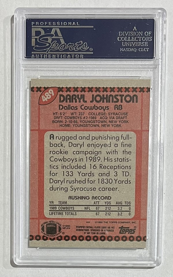 DARYL JOHNSTON Signed 1990 Topps Rookie Autograph “3x SB Champs” PSA/DNA AUTO | eBay