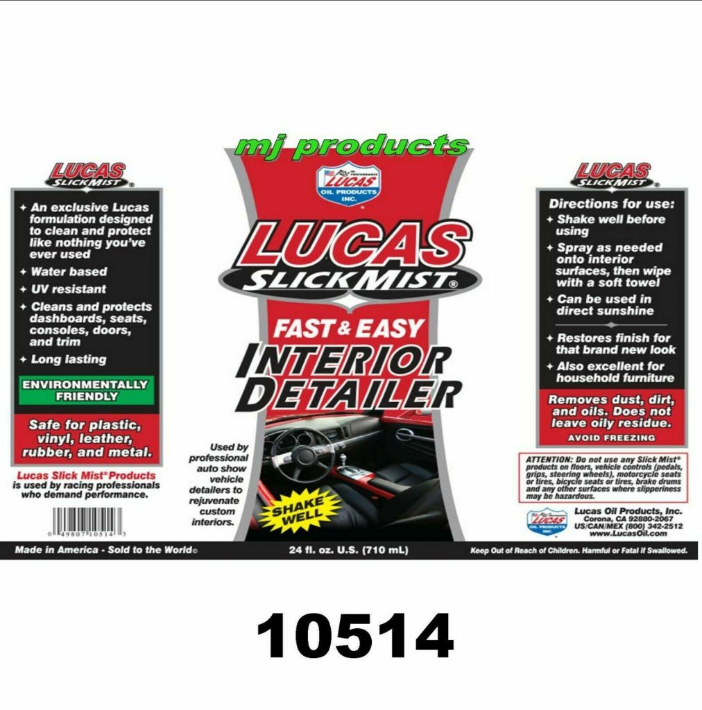 Lucas oil, 10514, slick mist interior detailer, 710ml spray bottle ...