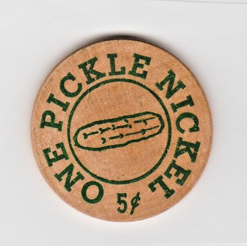 Wooden Nickel One Pickle Nickel 5 cents | eBay