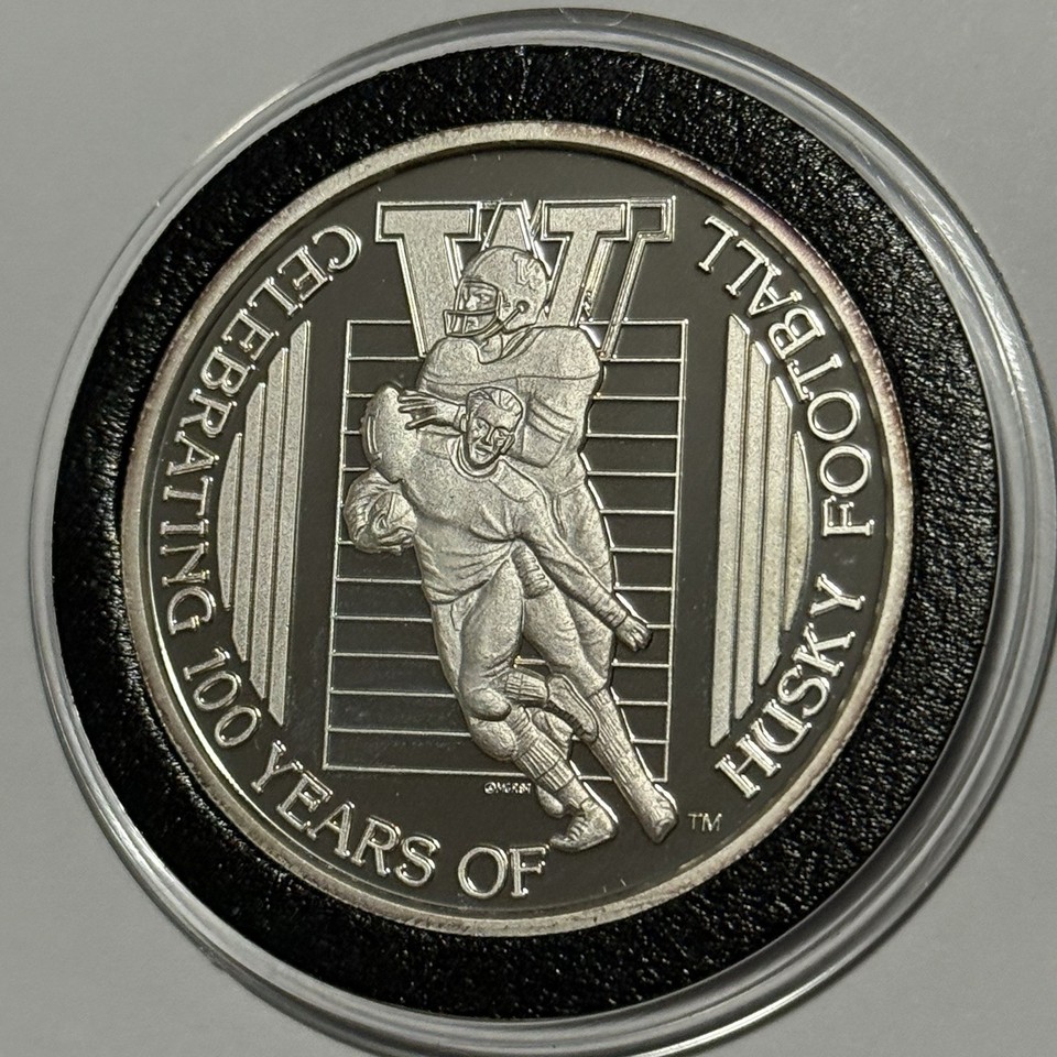 University Washington Husky Football Rare Coin 1 Troy Oz .999 Fine ...