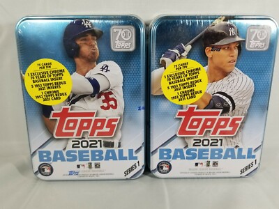 Topps MLB Series 1 2021 Baseball Tin Trading Cards (Lot Of 2) - Sealed ...