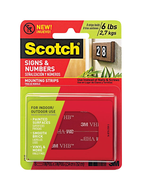 Scotch 610P-ST Signs & Numbers Mounting Strips, Clear, 1" x 3" | eBay
