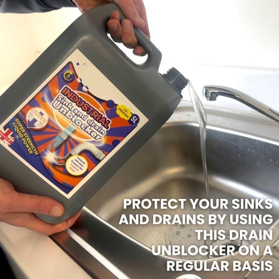5L Sink And Drain Unblocker Liquid Plug Hole Toilet Cleaner Heavy Duty ...
