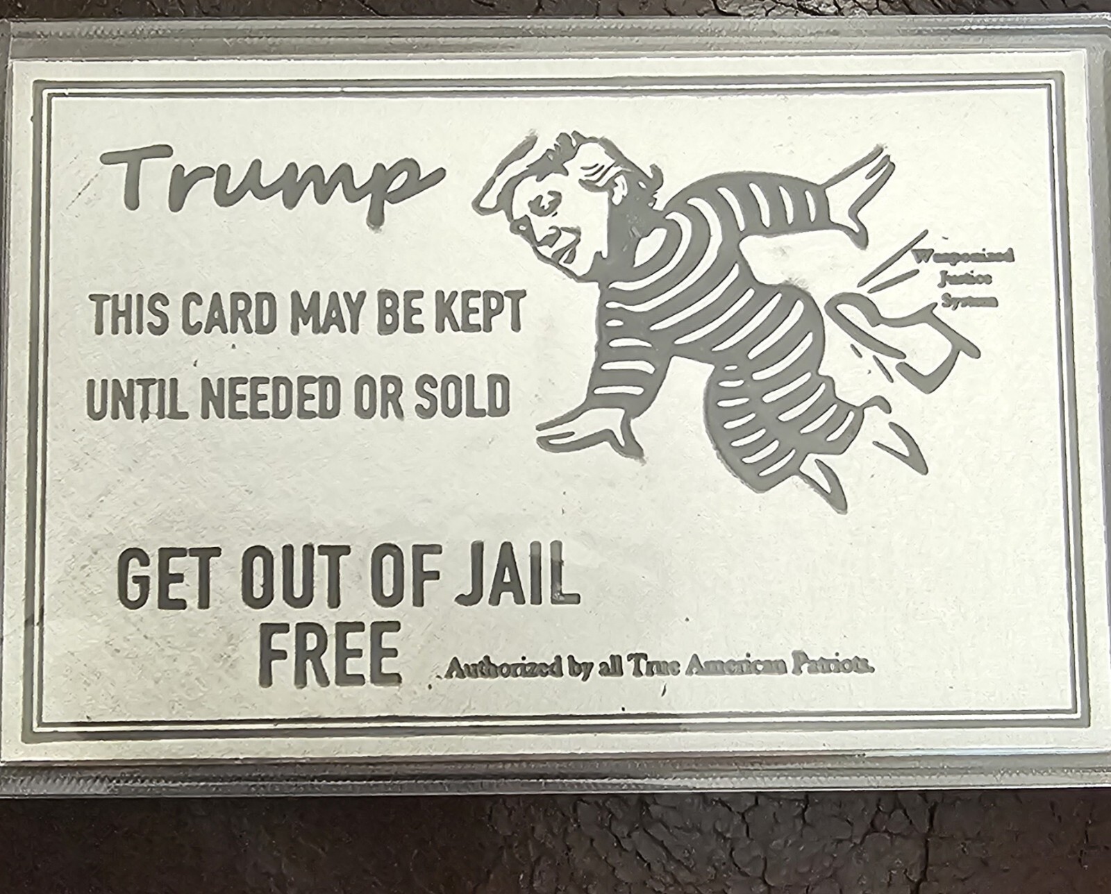 Trump Get Out of Jail Free Monopoly Card 1 Oz 999 Fine Silver #'d 358/ ...