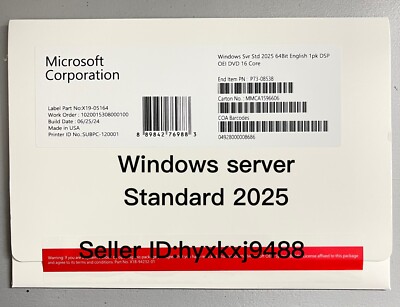 Windows server 2025 standard 16 core 64 bit Key + DVD | eBay
