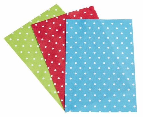 6 fogli di feltro A4 in mix multipack VERDE ROSSO AZZURRO A POIS BIANCHI | eBay