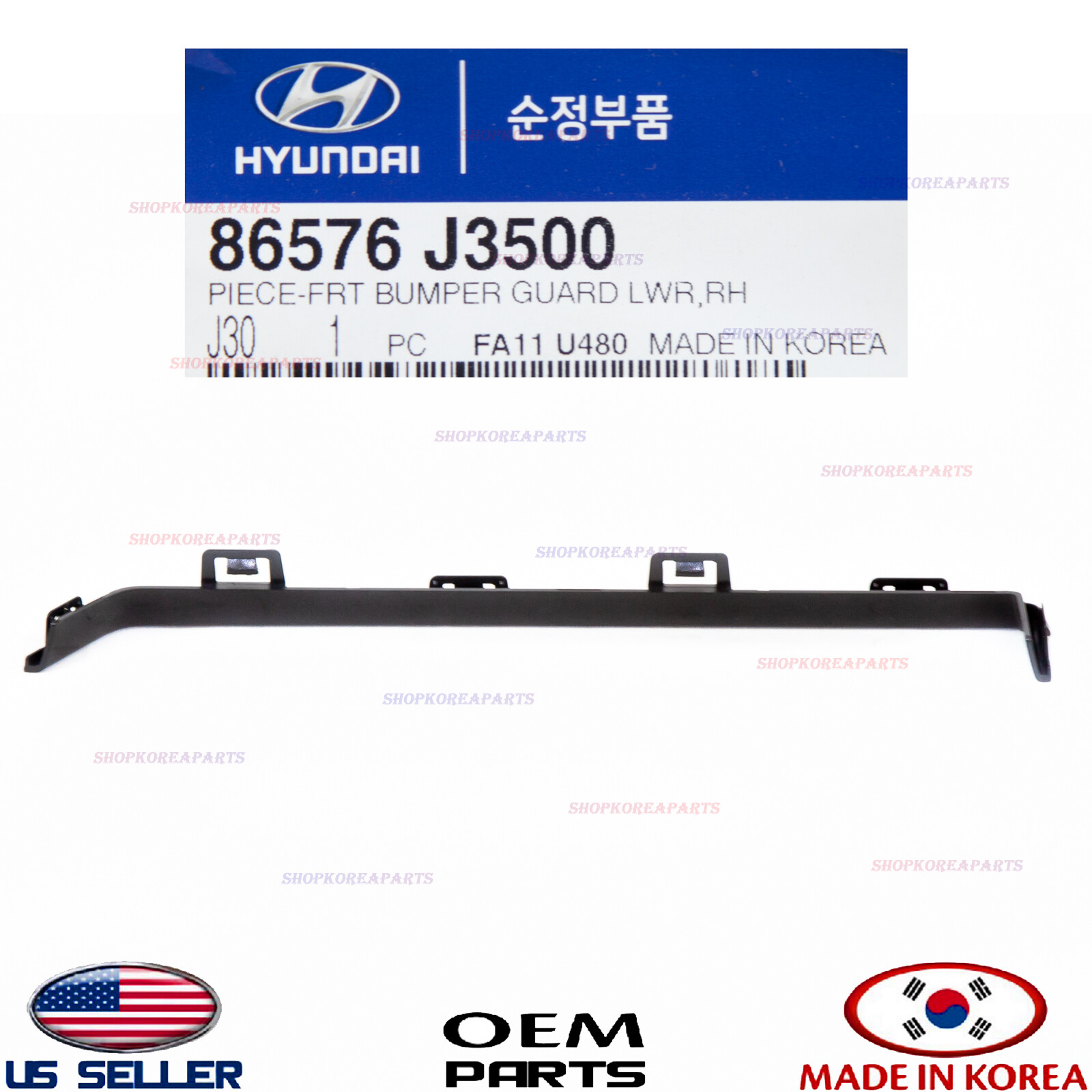Genuine Front Bumper Lower Molding RIGHT Pass Side ⭐OEM⭐ VELOSTER 1.6T ...