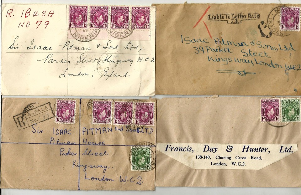 Nigeria 12 covers 1948-1953 including registered mail, due cover (one with 'Liab | eBay