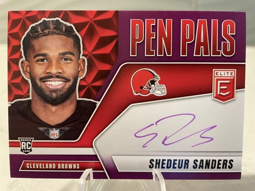 2025 Panini Elite SHEDEUR SANDERS Purple SSP Pen Pals AUTO On-Card RC ...