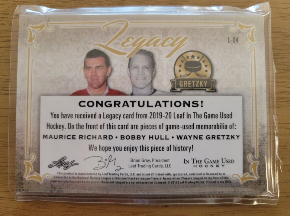 2019 Leaf ITG Used Legacy Blue Spectrum 2/5 Maurice Richard Bobby Hull ...