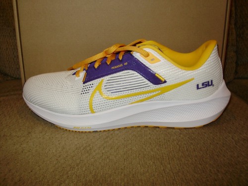 LSU Tigers NIKE AIR ZOOM PEGASUS 40 White Gold DZ5959-100 Men's Shoes ...