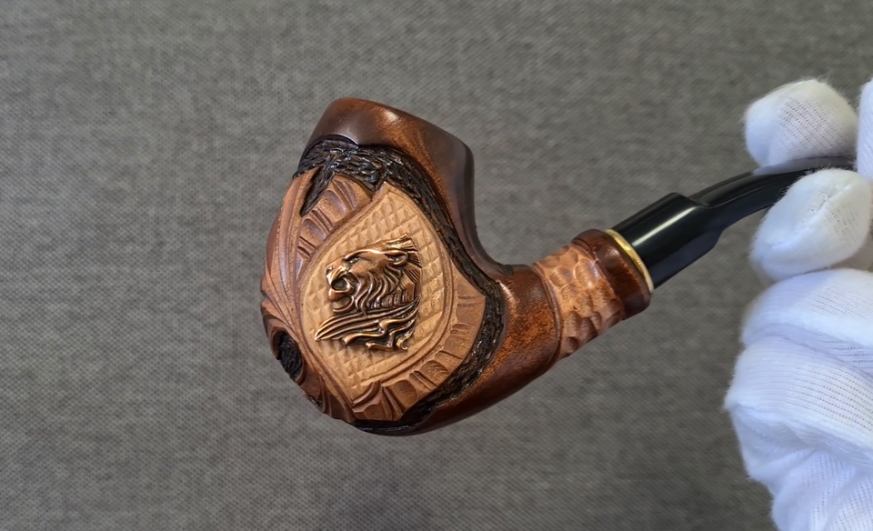 Smoking pipe LION Wood tobacco pipe Wood Hand Carved Cigar Pipes | eBay