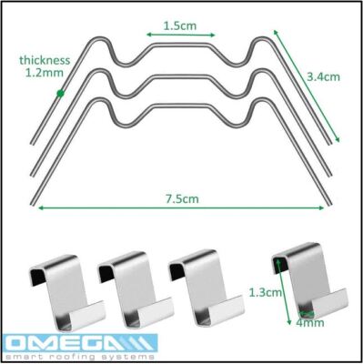Greenhouse Glazing Clips - Spring Wire W Clip & Z Overlap Clips / Packs ...