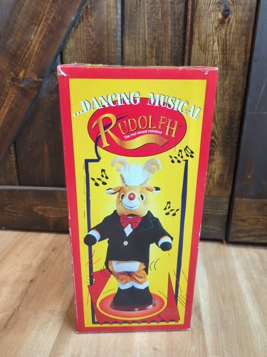 Vintage 1977 Christmas Dancing Musical Rudolph Red Nosed Reindeer New ...