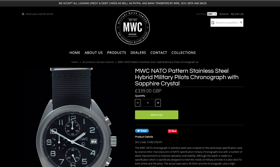 MWC NATO Pattern Hybrid Military Pilots Chronograph - Might Need a New ...