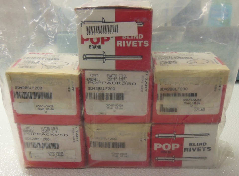 Pop rivets plated and coated steel 8 boxes 250 in each box. | eBay